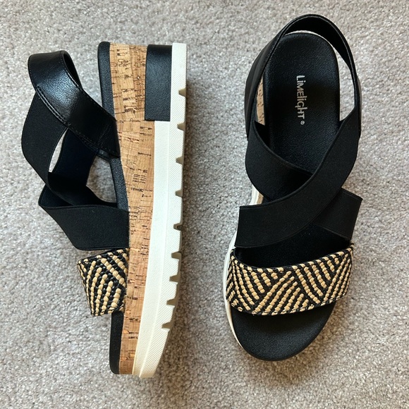 Limelight | Shoes | Limelight Black And Gold Sandals With Modern ...